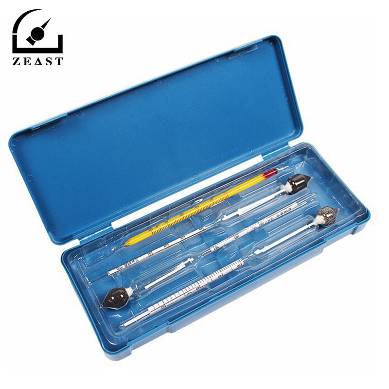 Alcohol Meter Hydrometer Alcoholmeter Kit [Concentratometer Bar Set ...